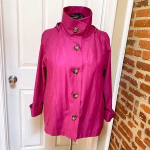 Gallery | Jackets & Coats | Gallery Woman Bright Pink Hooded Swing Rain ...